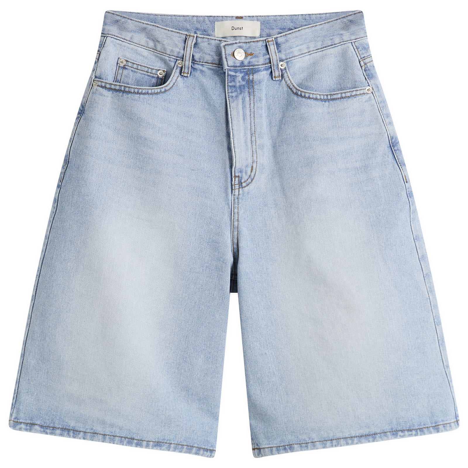 DUNST DUNST Wide Leg Denim Bermuda Shorts